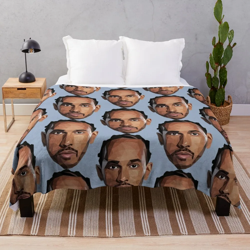 Sir-Lewis-Hamilton-low-poly-art-Throw-Blanket-double-sided-blanket ...