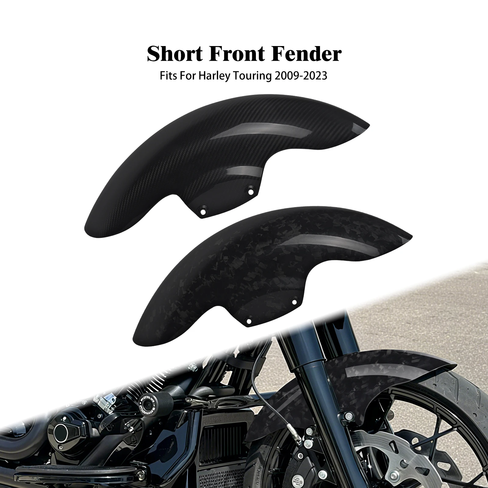Motorcycle Front Fender Short Mudguard Wheel Cover For Harley Touring ...