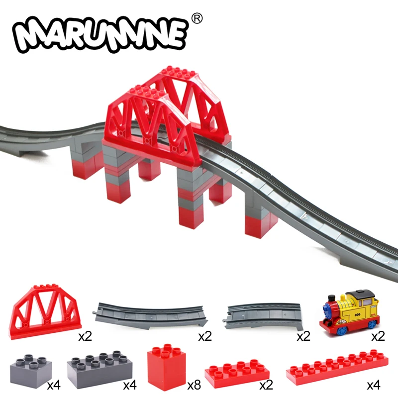 Marumine Toys Train Tracks 26 28PCS Bridge Building Blocks Set Creative ...