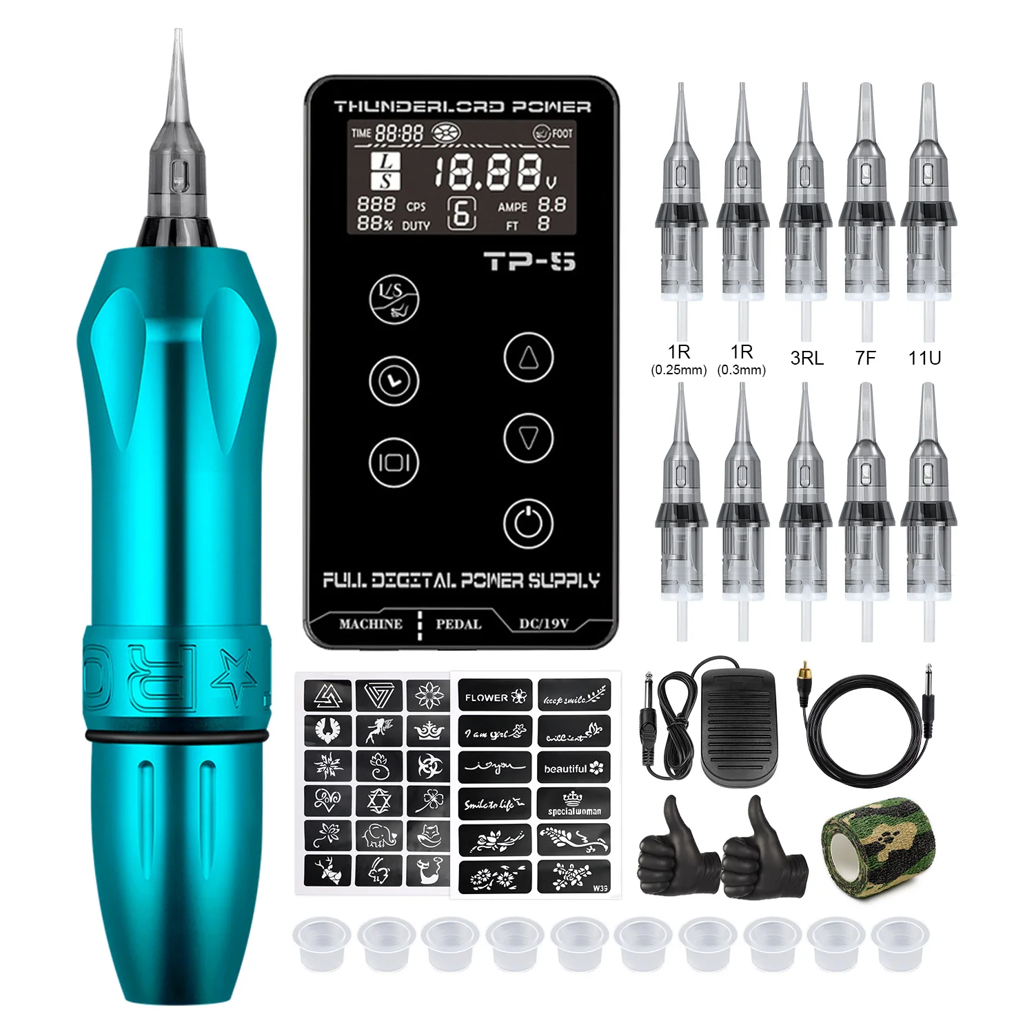 Complete-Rocket-Tattoo-Machine-Kit-Tattoo-Power-Supply-Tattoo-Pen ...