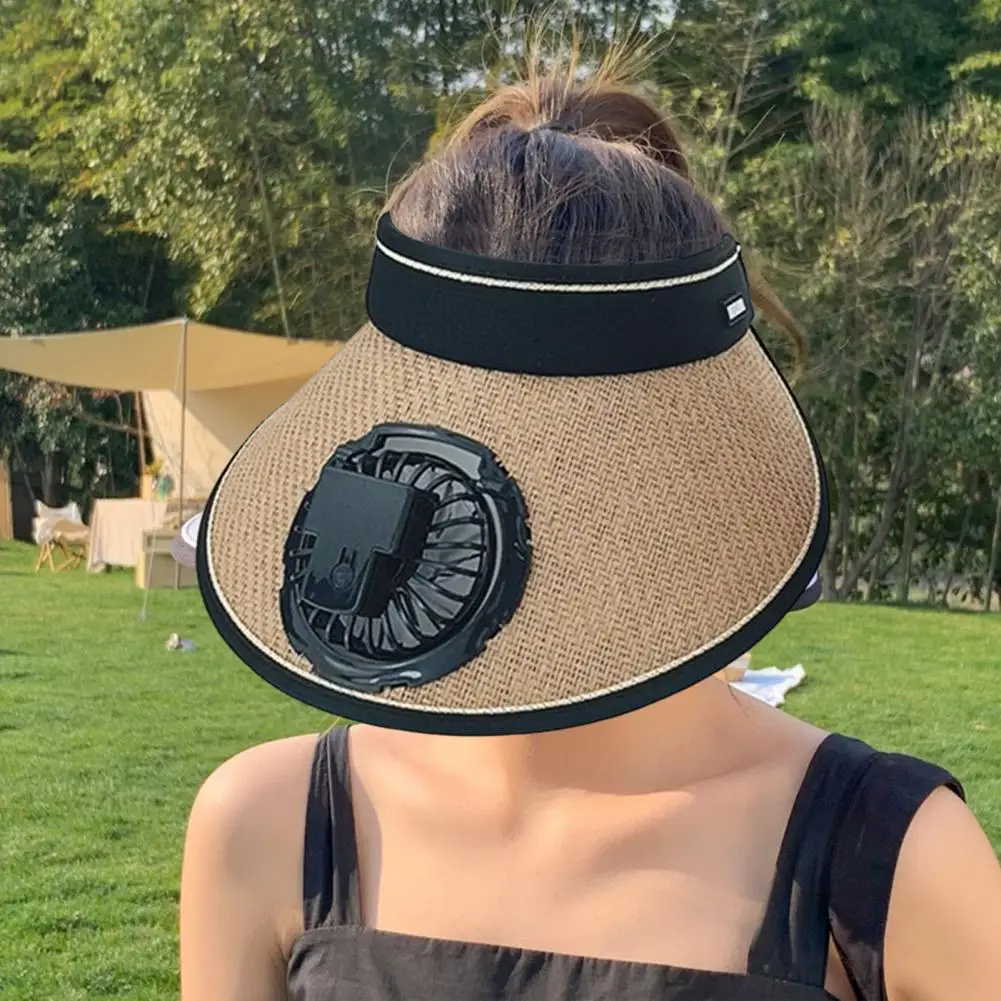 Sun-Hat-with-Fan-Wide-Brim-Headband-Design-Men-Women-Foldable-Sun-Hat ...
