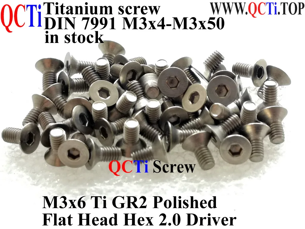 DIN 7991 M3 Titanium screw M3x4 M3x5 M3x6 M3x7 M3x8 M3x9 M3x10 M3x12 ...