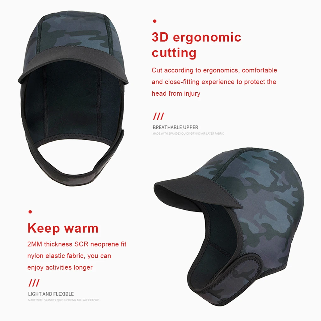 Diving-Cap-Beanie-Snorkeling-Wetsuit-Hood-Headgear-Winter-Neoprene ...