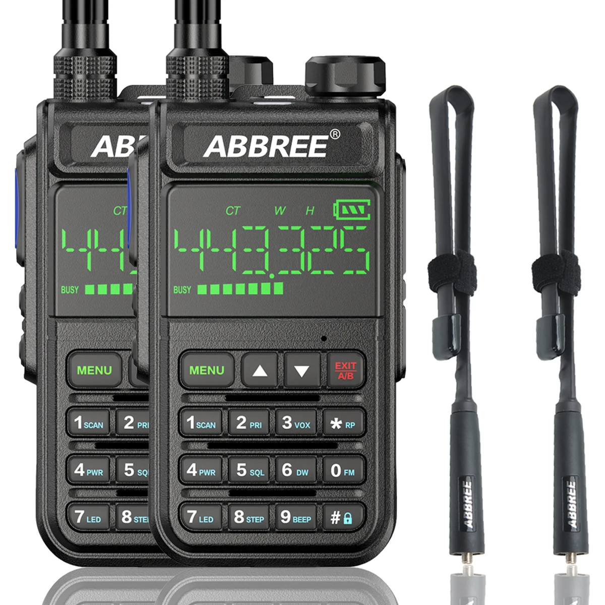 1-2PCS-ABBREE-AR-518-Full-Band-Wireless-Copy-Frequency-Air-Band-Walkie ...