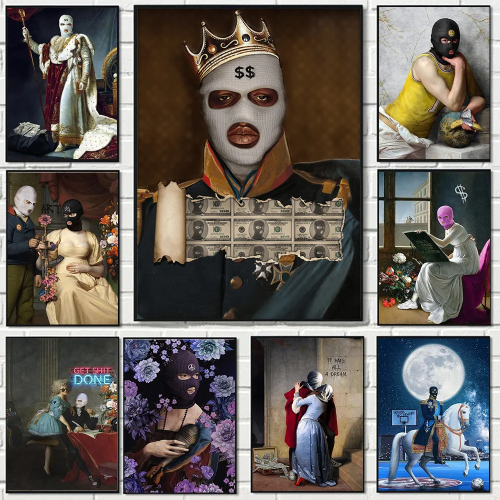 Artist Criss Bellini Vintage Masked Canvas Painting Posters Print ...