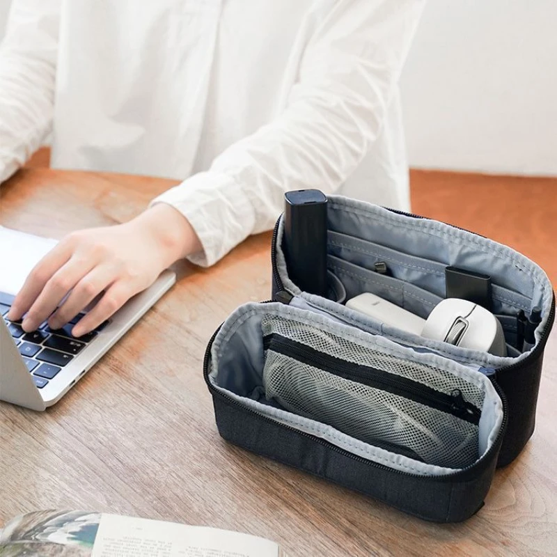 Large Capacity Tech Bag with Multi-Compartments and Water-Resistant ...