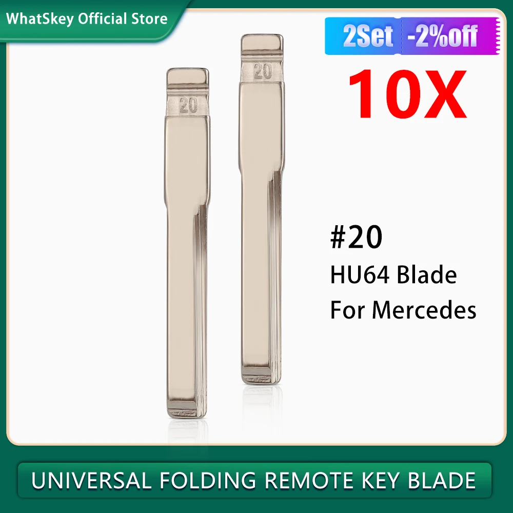 10Pcs-Metal-No-20-Uncut-HU64-Flip-KD-Key-20-Blade-For-Mercedes-For-Benz ...