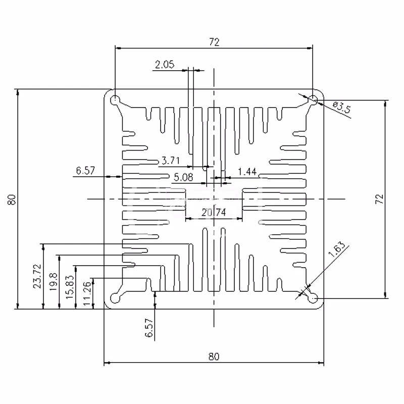 80*80*250MM High-power Mos Tube Heat Sink With Fan Powerful Electronic ...