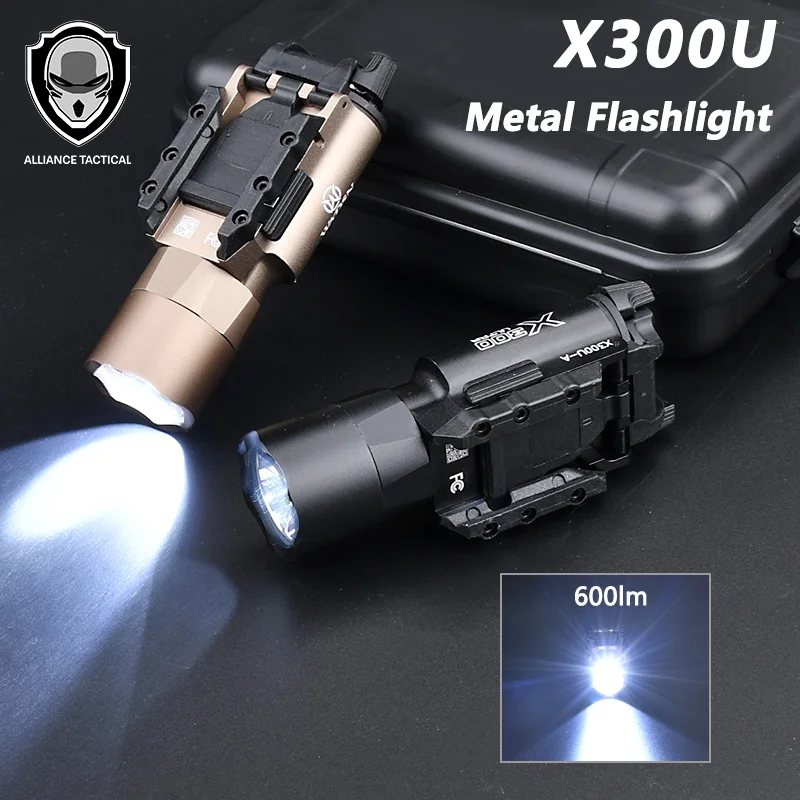 전술 에어소프트 슈어파이어 X300U X300 울트라 600lm LED 손전등, 라이플 무기 권총 스카우트 헌팅 건, 야외 조명 ...