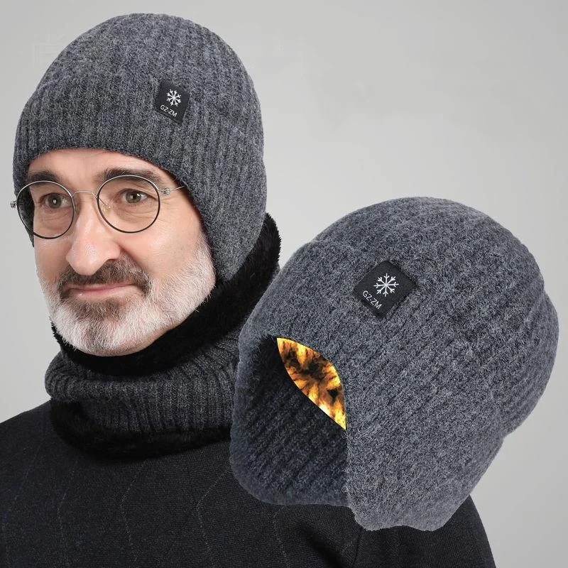 Men-Winter-Hats-Scarves-Warm-Ear-Protection-Cap-Thickened-Knitted ...