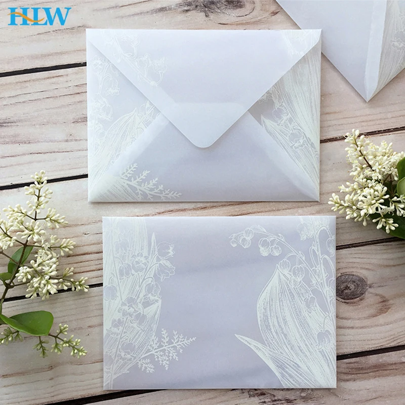 5PCS-Lot-Transparent-Envelope-Printed-Flower-Floral-Pattern-Translucent ...