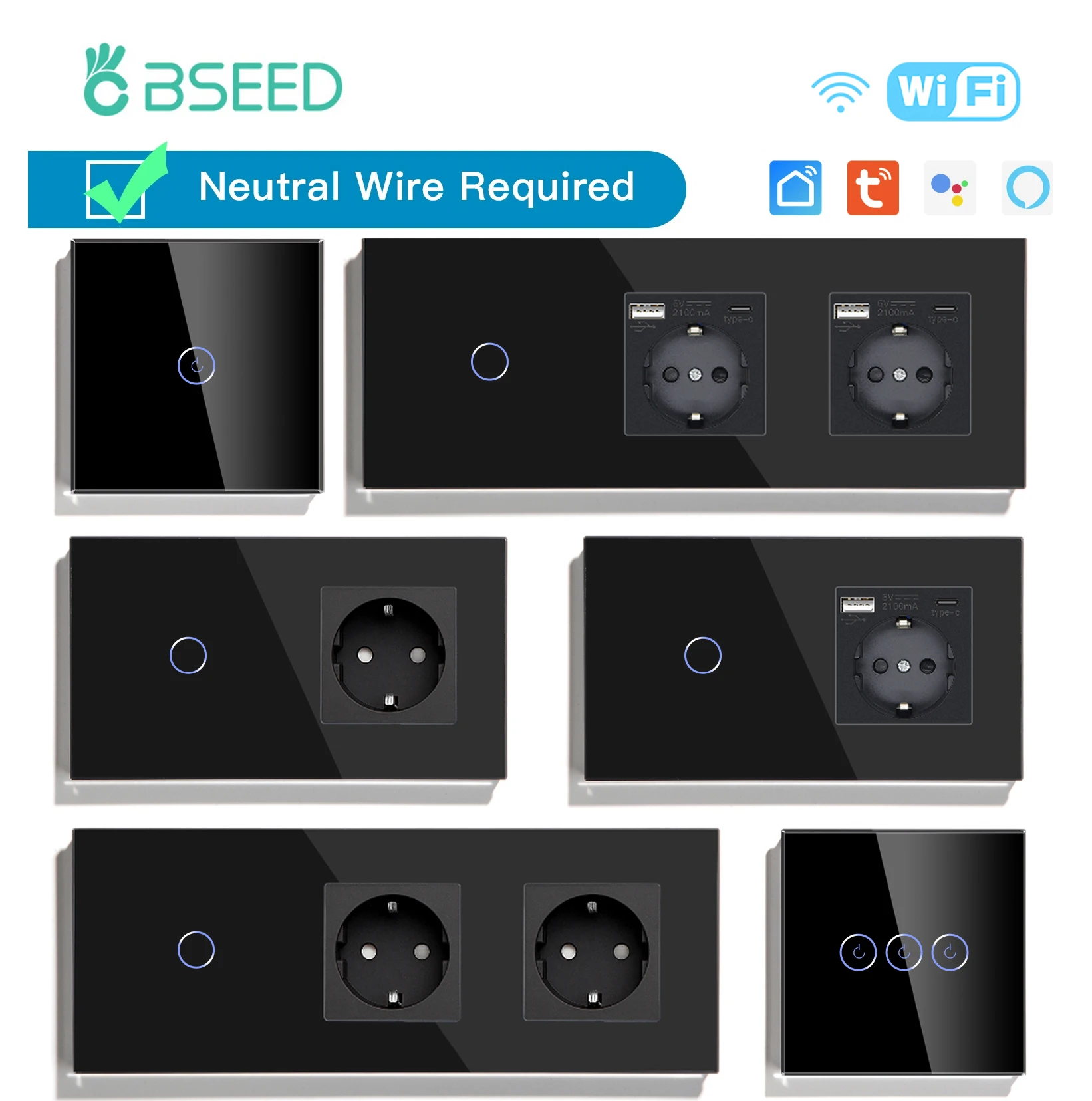 BSEED-Wifi-1-2-3Gang-Multi-Control-Smart-Switches-Light-Touch-Switches ...