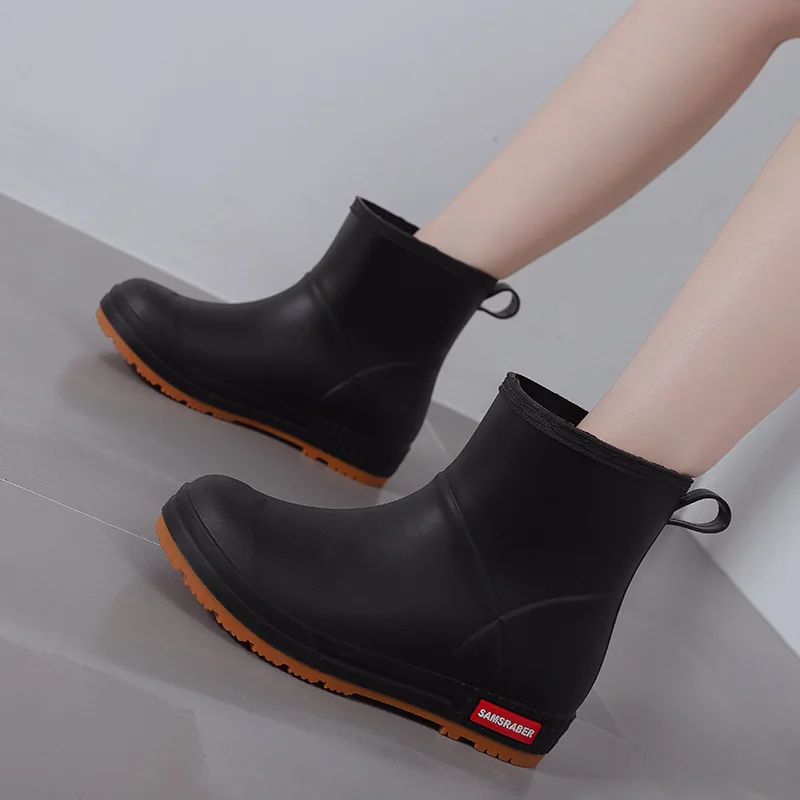 2023-Fashionable-and-Lightweight-Rubber-Waterproof-and-Anti-Slip-Shoes-Solid-Color-Rain-Short ...