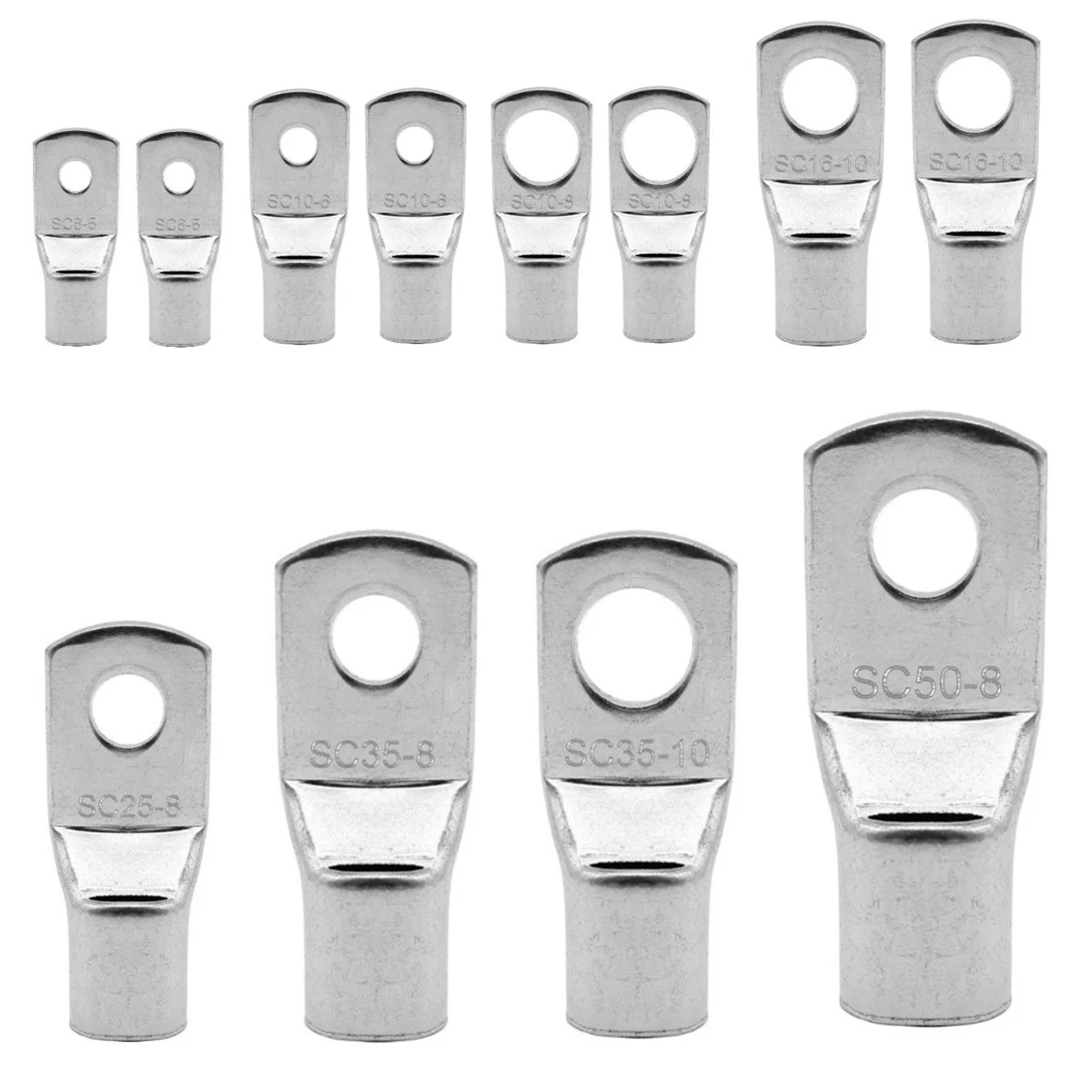 10/25/50/100pcs Copper Lug Ring Wire Connectors Bare Cable Electric ...