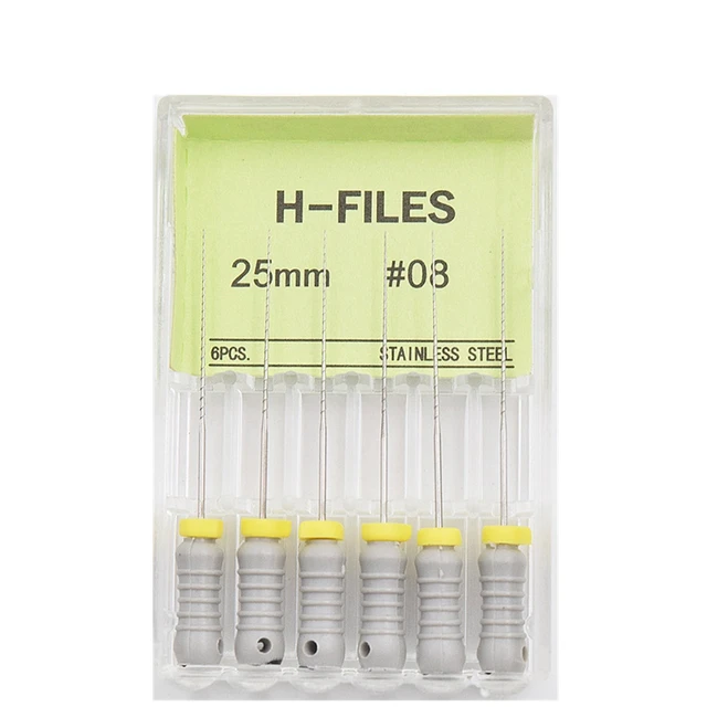 6Pcs/Pack Dental Files Hand Use H-Files 21/25mm Stainless Steel ...