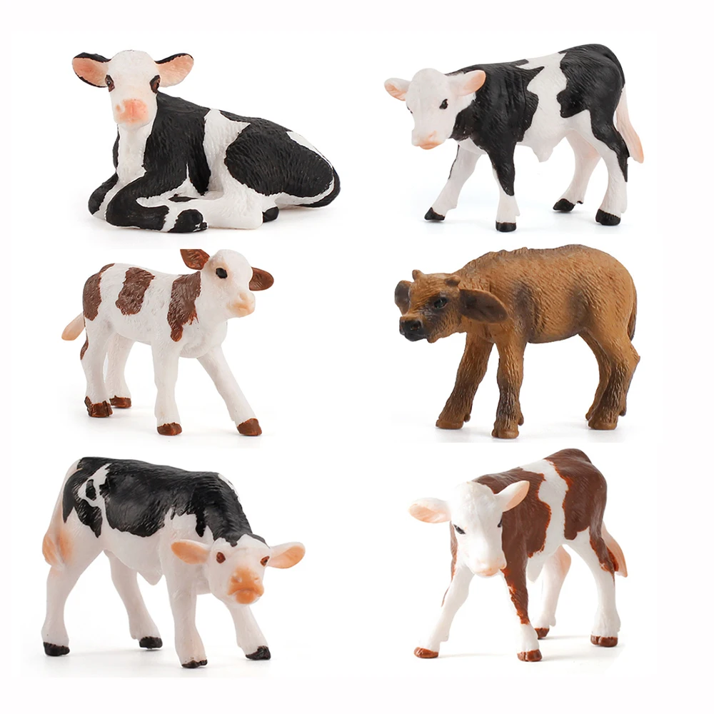 Simulation-Calf-Figurines-Farm-Mini-Cow-Action-Figure-Pasture-Animal ...