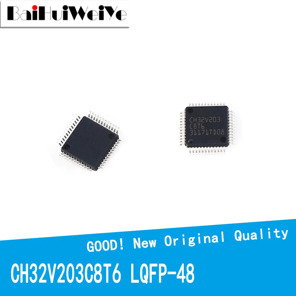 5PCS-LOT-CH32V203C8T6-CH32V203-32V203C8T6-Microcontroller-MCU-LQFP-48 ...