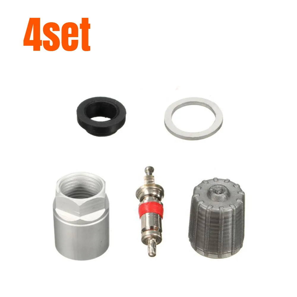 4 Sets Car Suit Tire Pressure Sensor Repair Rubber Aluminum Washer Nut ...