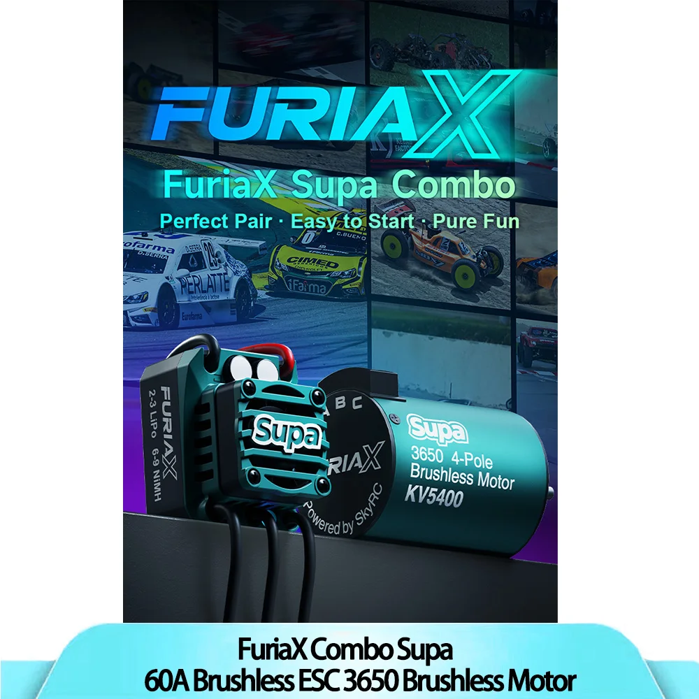 SKYRC FuriaX Supa Combo Supa 3650 4極 KV5400 ブラシレスモーターと60A ESC RCカー用 SK ...