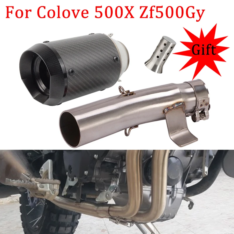 For Colove 500X Zf500Gy Motorcycle Exhaust Pipe Link Connect 51MM akrapovic Yoshimura Muffler ...
