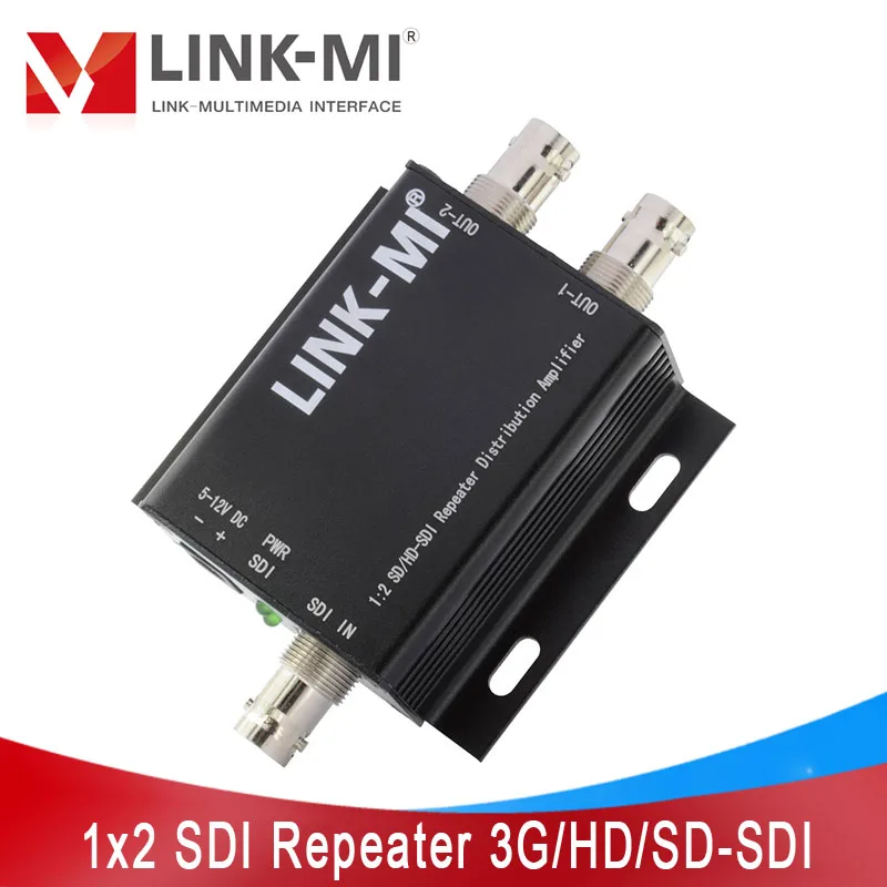 LINK MI 1x2 SDI Splitter SD/HD SDI/3G SDI Signal Repeater Distribution ...