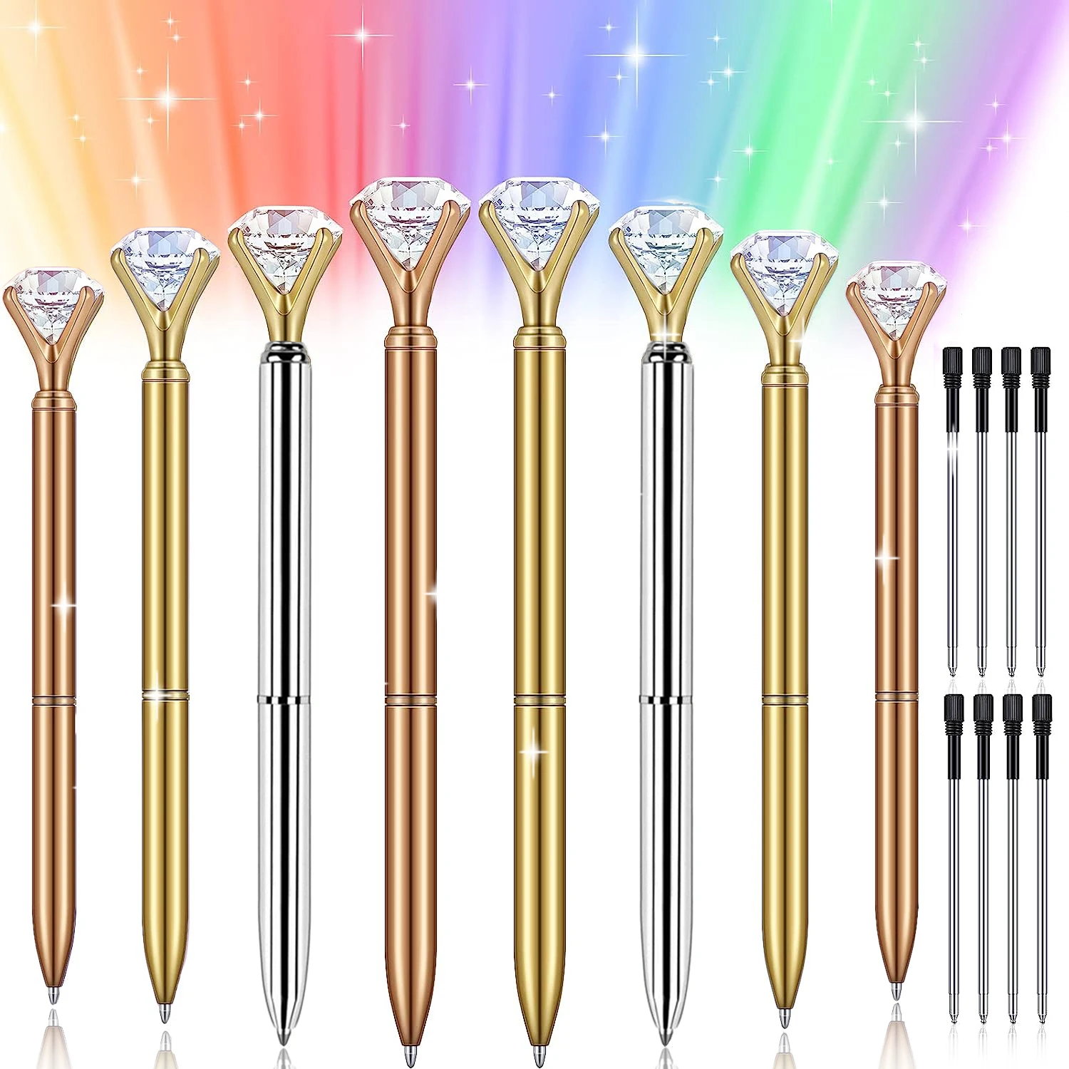 Diamond-Pens-Crystal-Metal-Ballpoint-Pen-with-Replacement-Refill ...