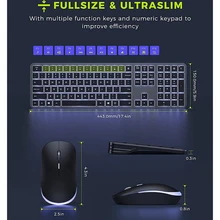 Backlight Wireless Keyboard and Mouse Combo 2.4G USB Silent Keyboard ...