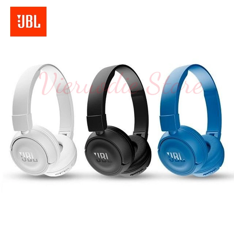 JBL T450BT 헤드폰 무선 블루투스 5.0 헤드셋, 휴대용 HIFI 서브 우퍼, 범용 마이크 이어폰 포함 ...