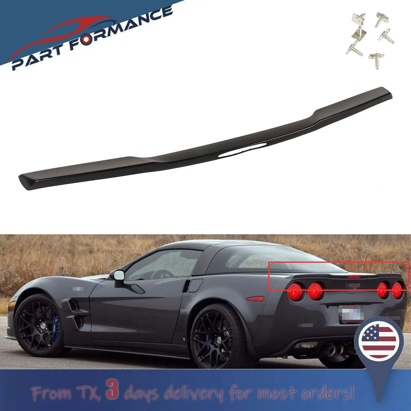 For-2005-2013-Corvette-C6-ZR1-Performance-Aero-kit-Rear-Trunk-Spoiler ...