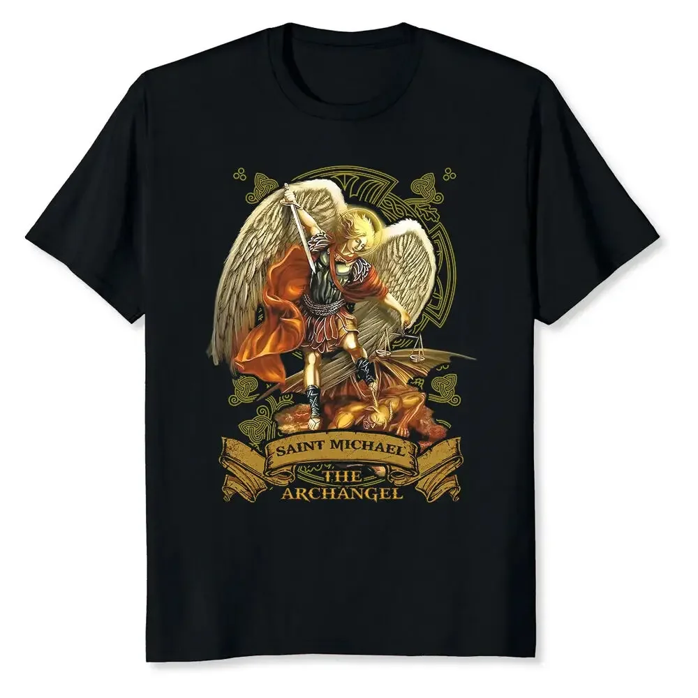 HOT-Saint-Michael-The-Archangel-Catholic-T-Shirt-Size-S-5XL-Best ...