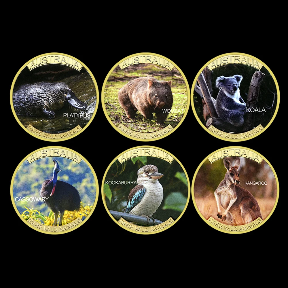 6 Styles Australian Rare Wild Animals Golden Coin Kangaroo/Kangaroo ...