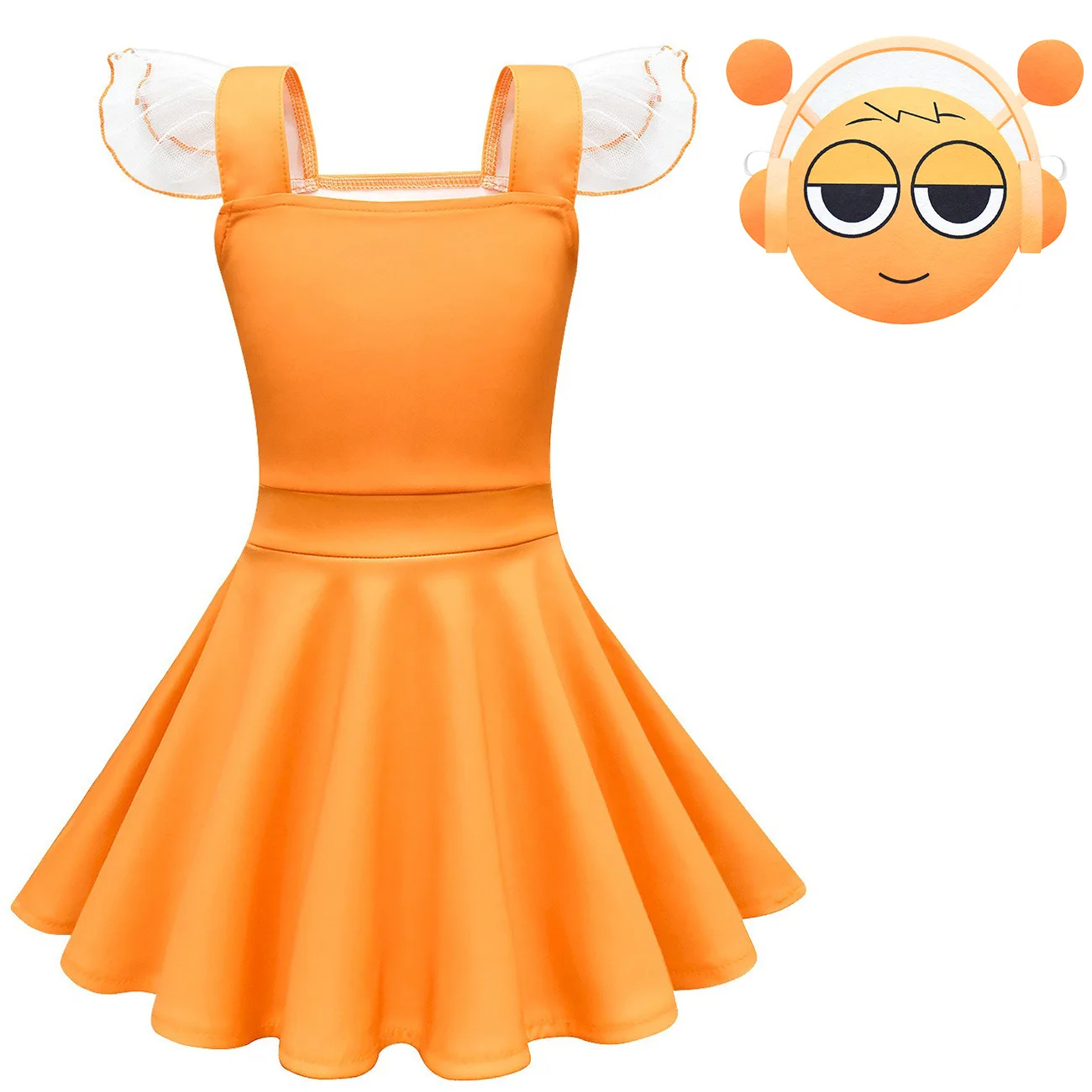Sprunki Kids Cosplay Costume Girls Summer Dress Flying Sleeved Dress ...