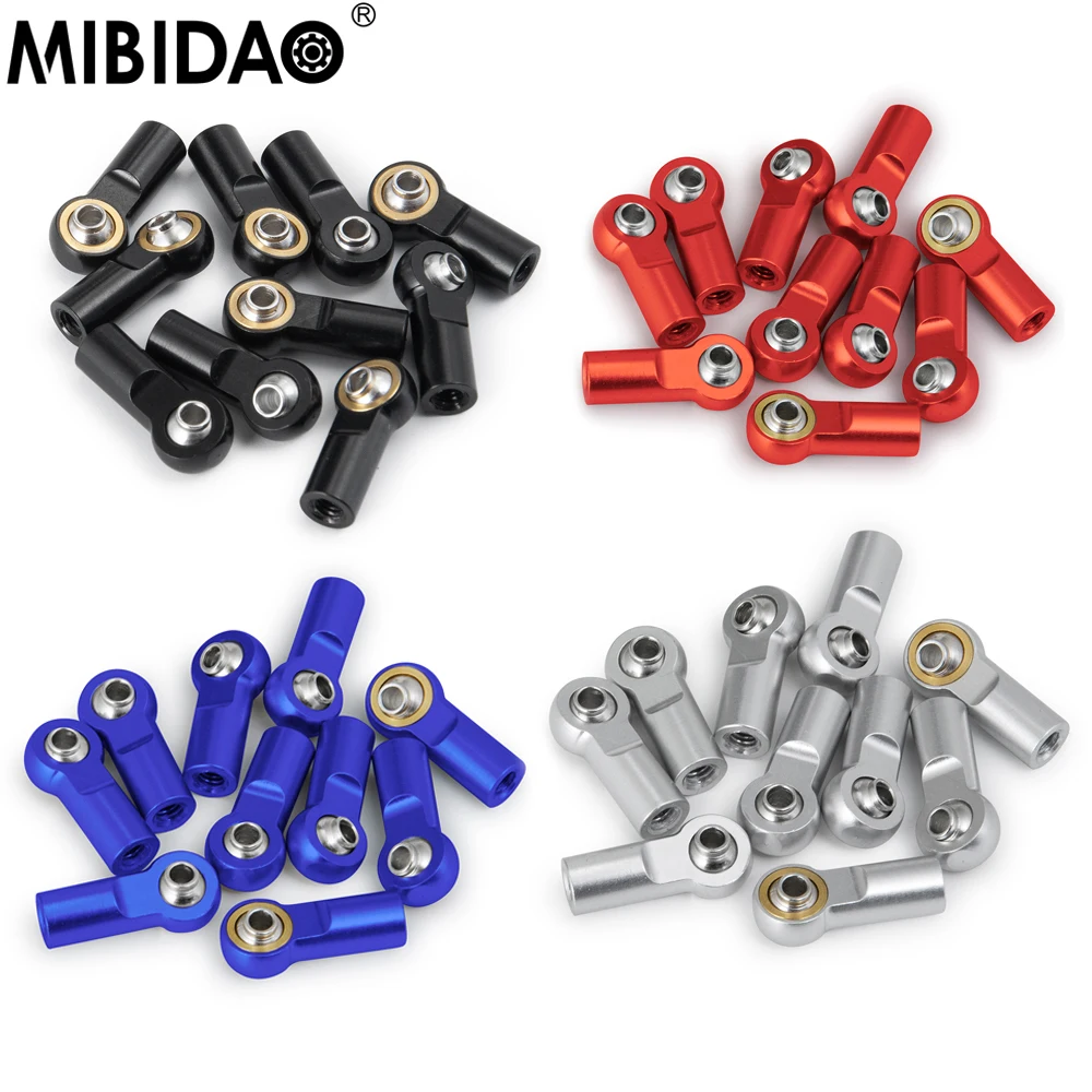 MIBIDAO 5/10/20Pcs Metal M4 Ball Head Holder Linkage Rod End Ball Joint CW Thread For RC Model ...