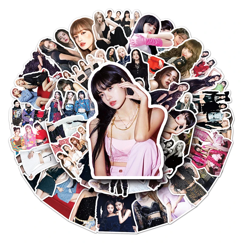 10-50PCS-Korean-Girl-Combination-Black-And-Pinked-Graffiti-Sticker-for ...
