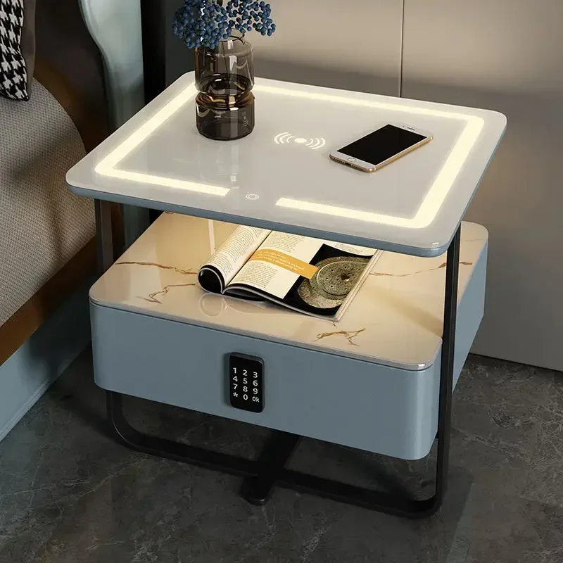 Simple-Intelligent-Bedside-Table-Ultra-Glass-with-Wireless-USB-Charging ...