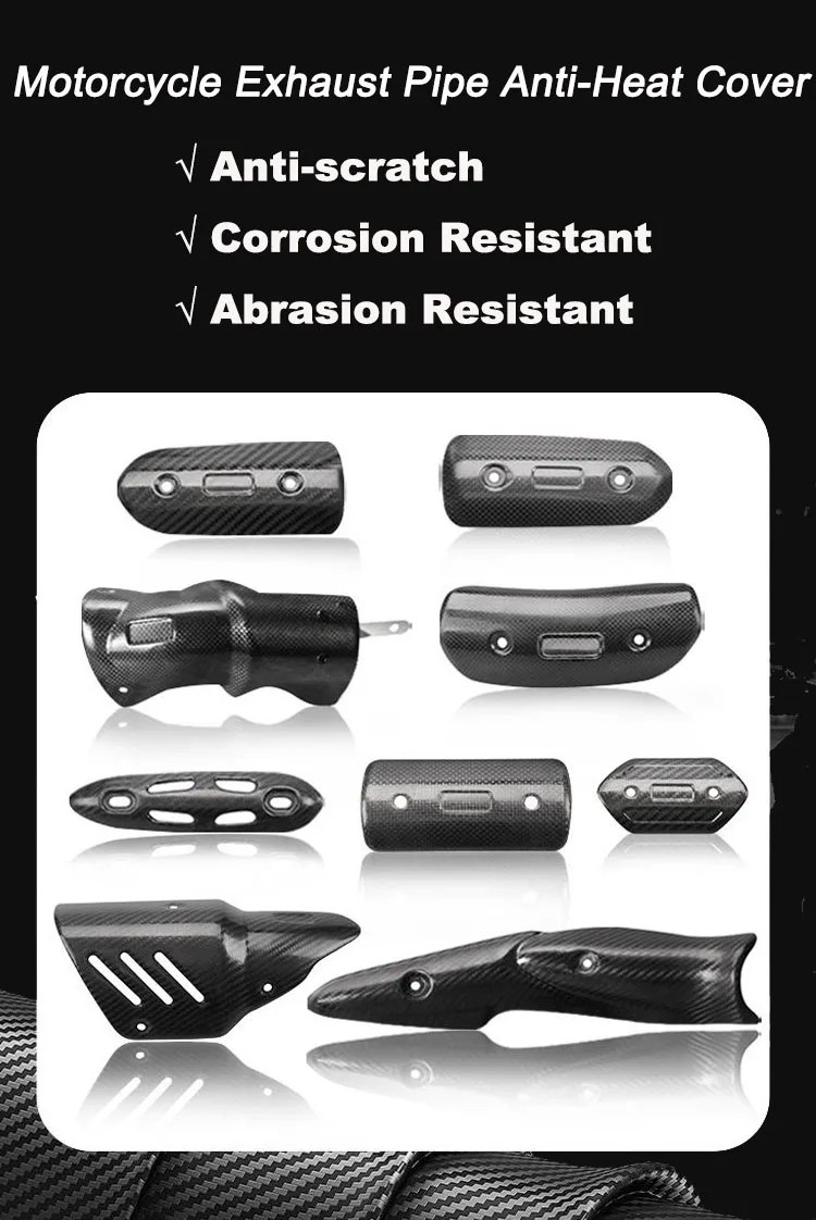 Motorcycle Accessories Exhaust Pipe Anti-Heat Cover Carbon Fiber Anti ...