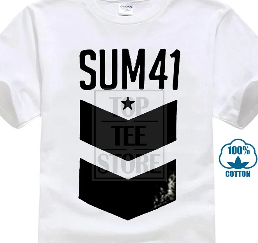 Newest-Men-S-Fashion-Lou-Fashion-Men-Sum-41-Logo-T-Shirt-For-Men-White ...