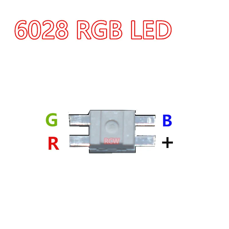 100pcs SMD 3528 6028 RGB LED Common Anode SMT Chip Tricolor Red Green ...