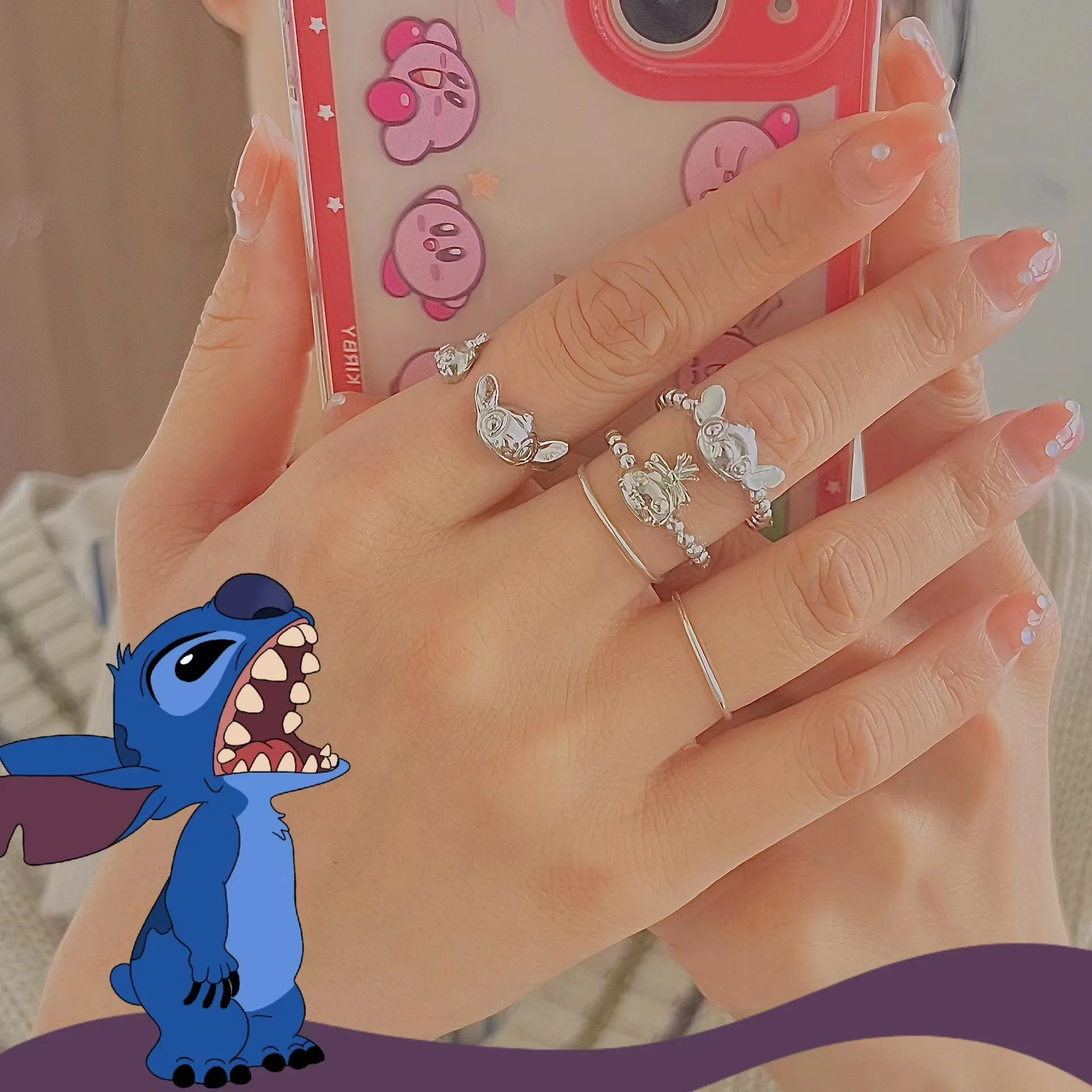 Cartoon-Lilo-stitch-Ring-Girls-Stitch-Rings-Silvery-Jewelry-Accessories ...