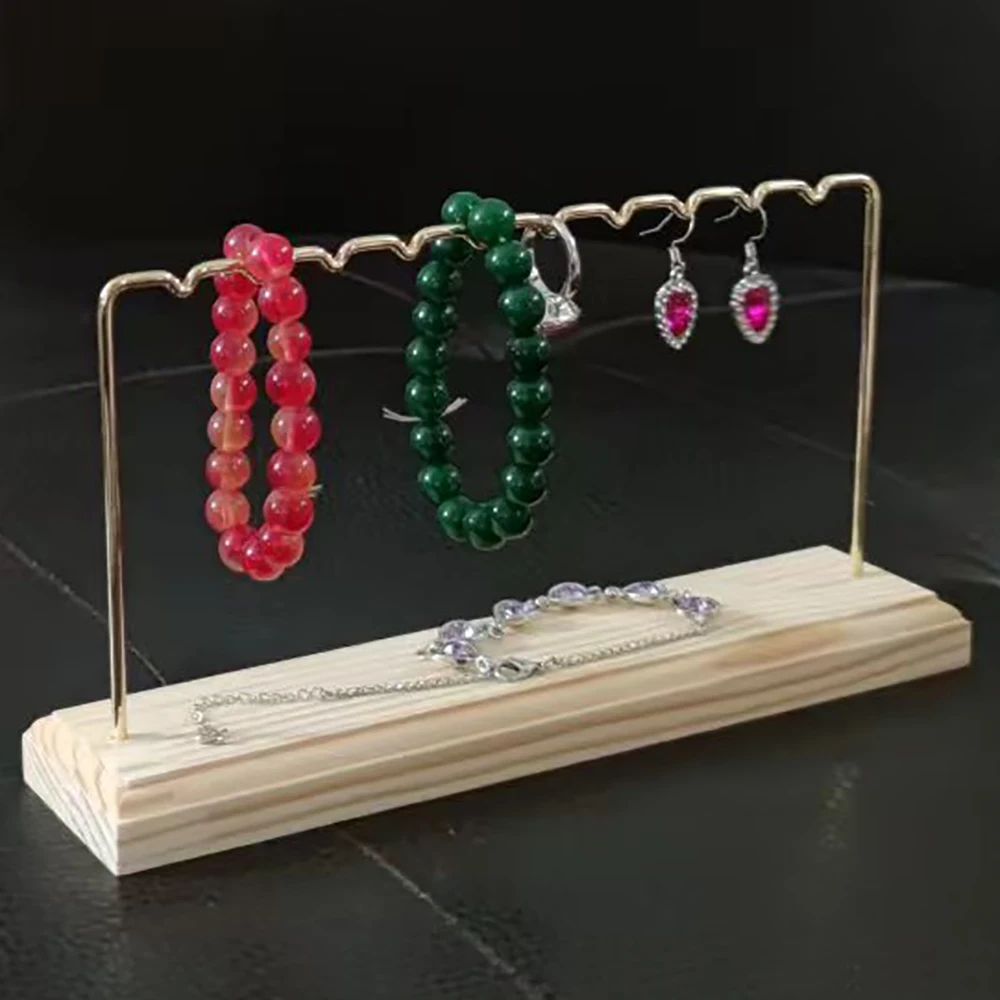 Gold-Earrings-Jewelry-Display-Stand-Ring-Necklace-Hanging-Rack-Bracelet ...