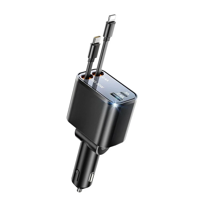 Upgraded-4-in-1-120W-Retractable-Fast-Car-USB-Charger-with-Telescopic ...