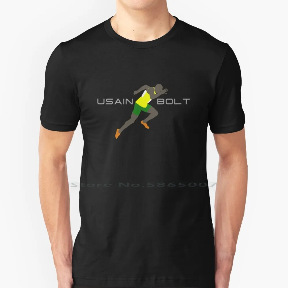 Usain-Bolt-Sprint-100-Cotton-T-Shirt-Usain-Bolt-Sprinter-Atheletics-Mo ...