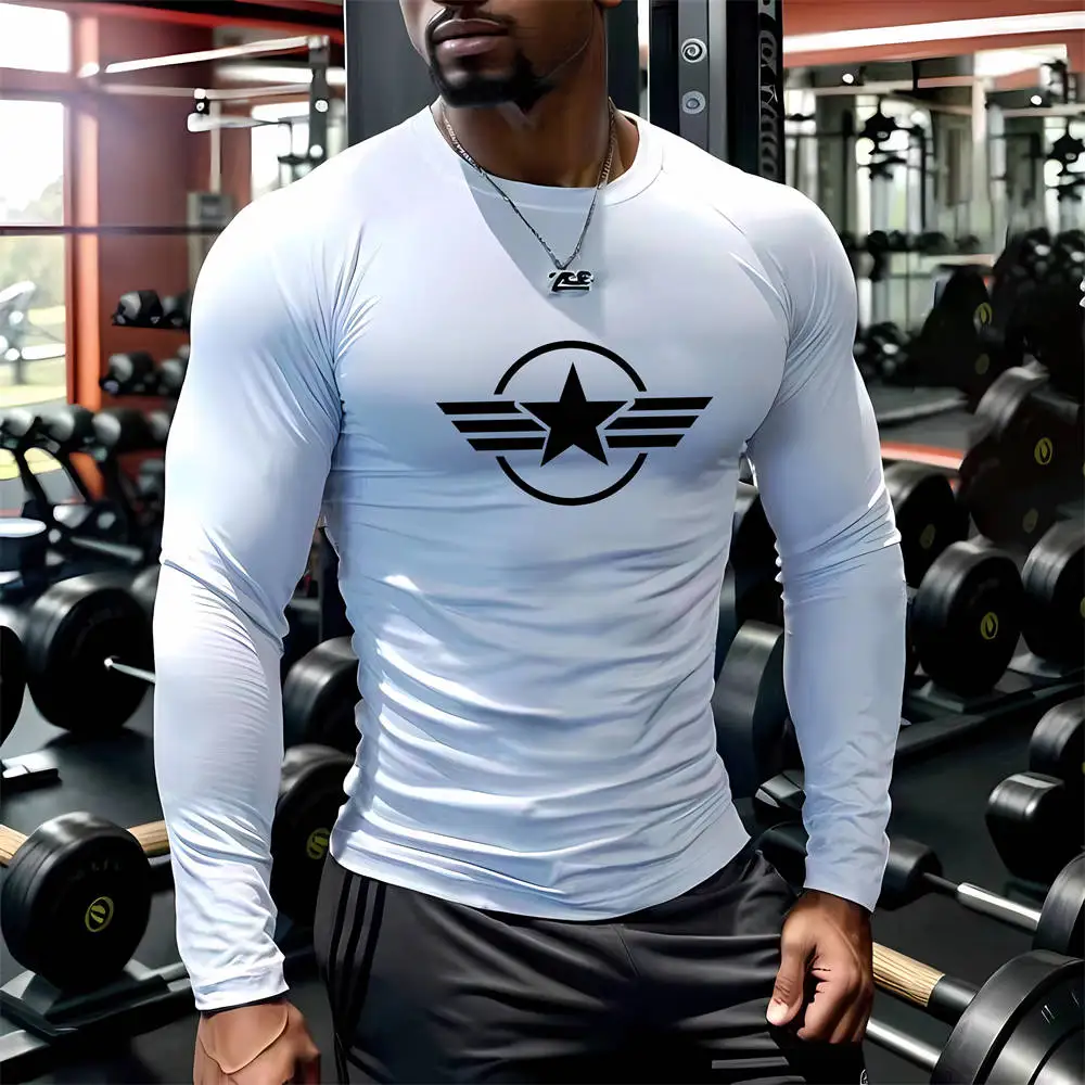 Men-Long-Sleeve-Muscle-Workout-Tops-Mesh-Breathable-Quick-drying-Tees ...