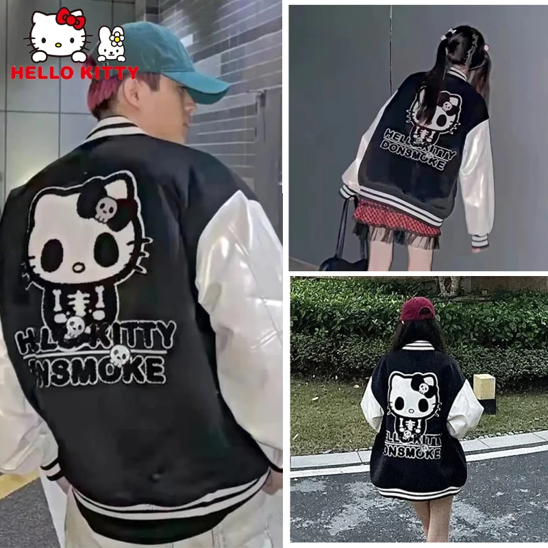 Hello-Kitty-Baseball-Uniform-Hip-Hop-Jacket-Retro-Long-Sleeves ...