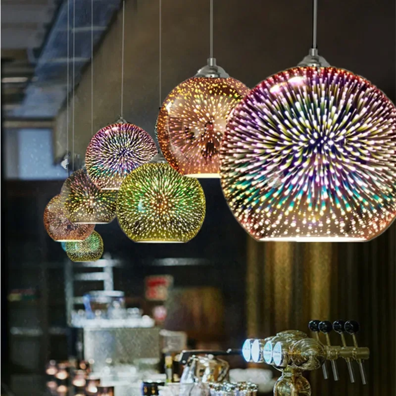 Lampe-LED-Suspendue-en-Forme-de-enqu-ter-d-Artifice-en-Verre-Color ...