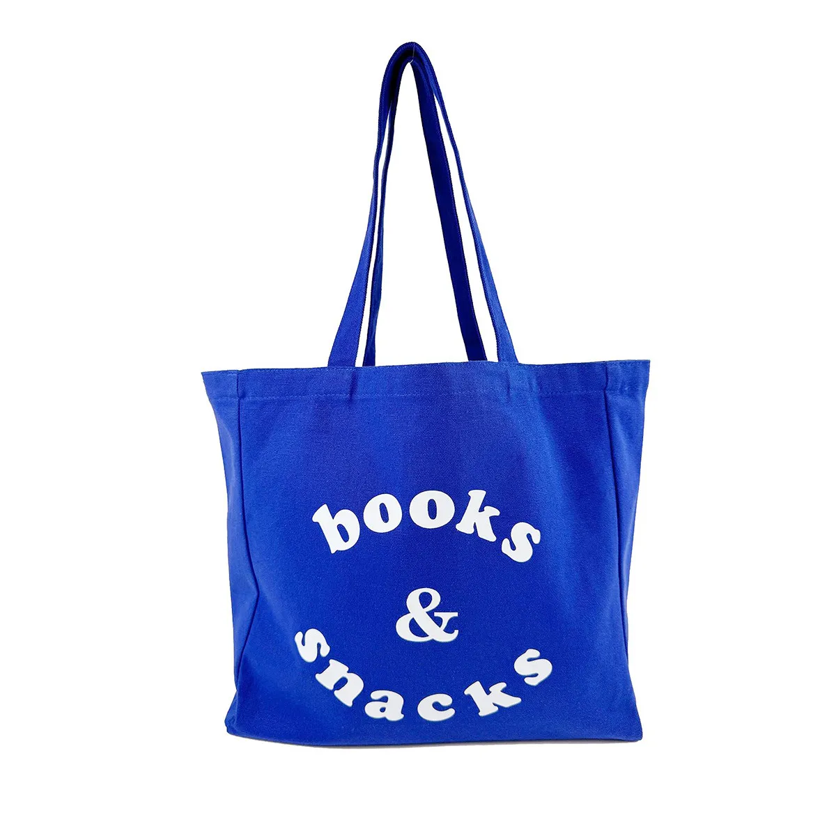Books Snacks Letter Printing Royal Blue Tote Bags Ins Fashion Cotton ...