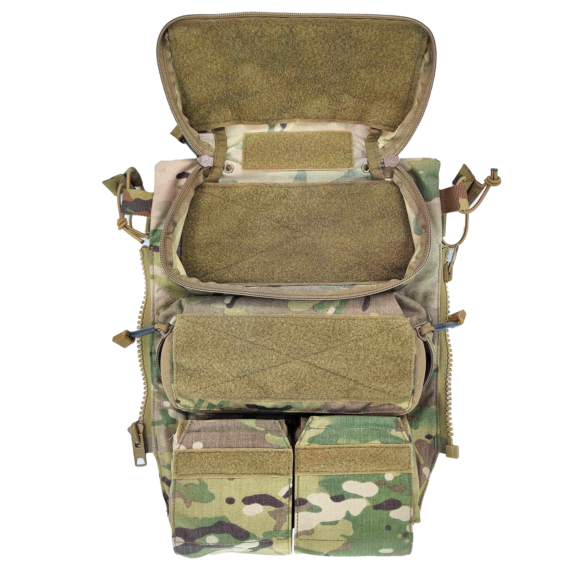 Tactical Vest 2.0 Back Panel Bag Plate Carrier Zip-on Pouch Hunting ...