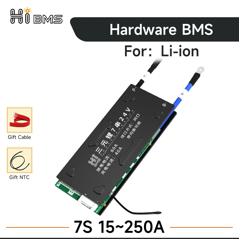 BMS 24V 7S BMS NTC 7S BMS 18650 Li ion NCM 3.7V 24V 15A 20A 30A 40A 50A ...