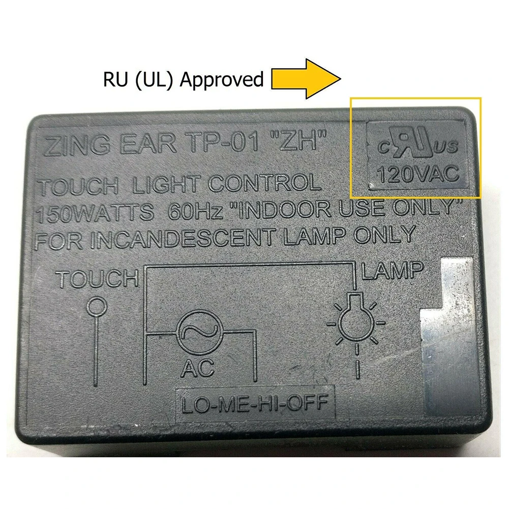 Zing Ear Tp-01 Zh 3 Way Touch Lamp Dimmer Switch Control Module Sensor ...