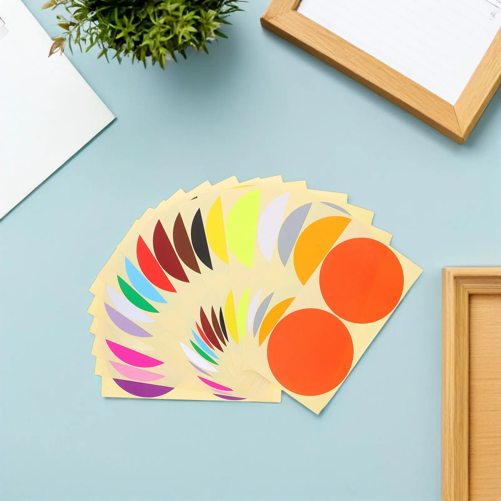 60 Sheets 4 Inch Round Color Dot Stickers Vibrant Assorted Colors ...